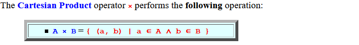 The cartesian operator ×